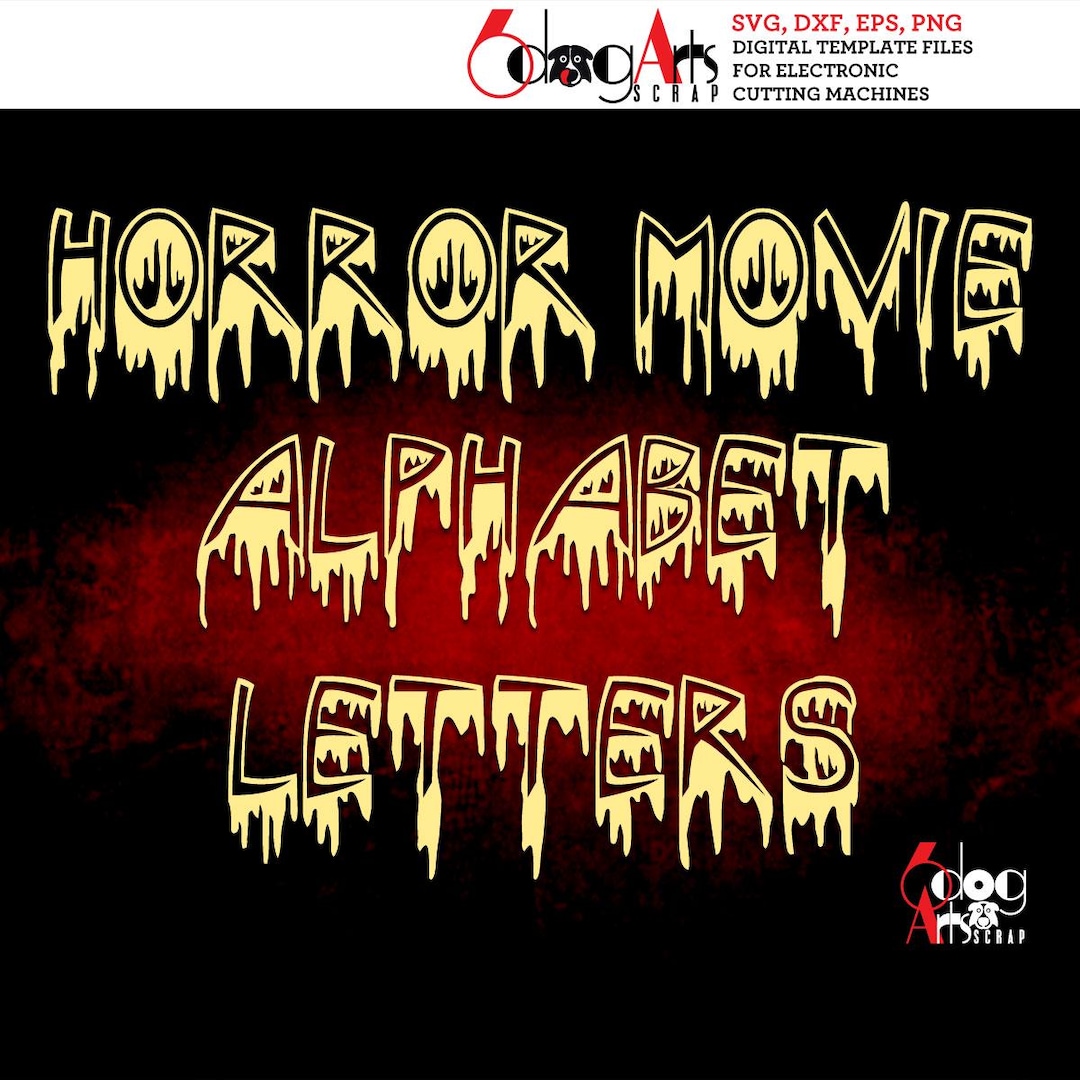 Fuente TTF de terror y letras del alfabeto SVG, imágenes digitales ...