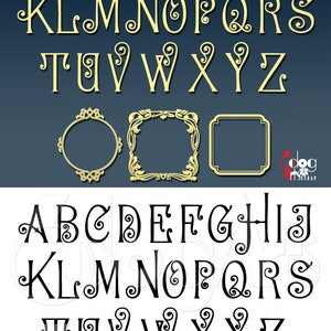 Deco Alphabet SVG DXF Vector Images Monogram Cuttable Letters Vinyl ...