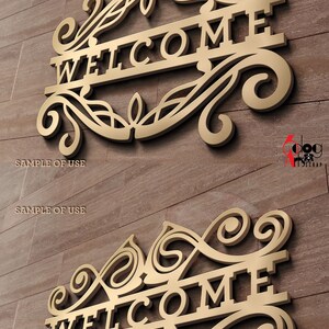 12 Welcome Home Sign Name Plate Frame Digital Templates SVG DXF Vector ...