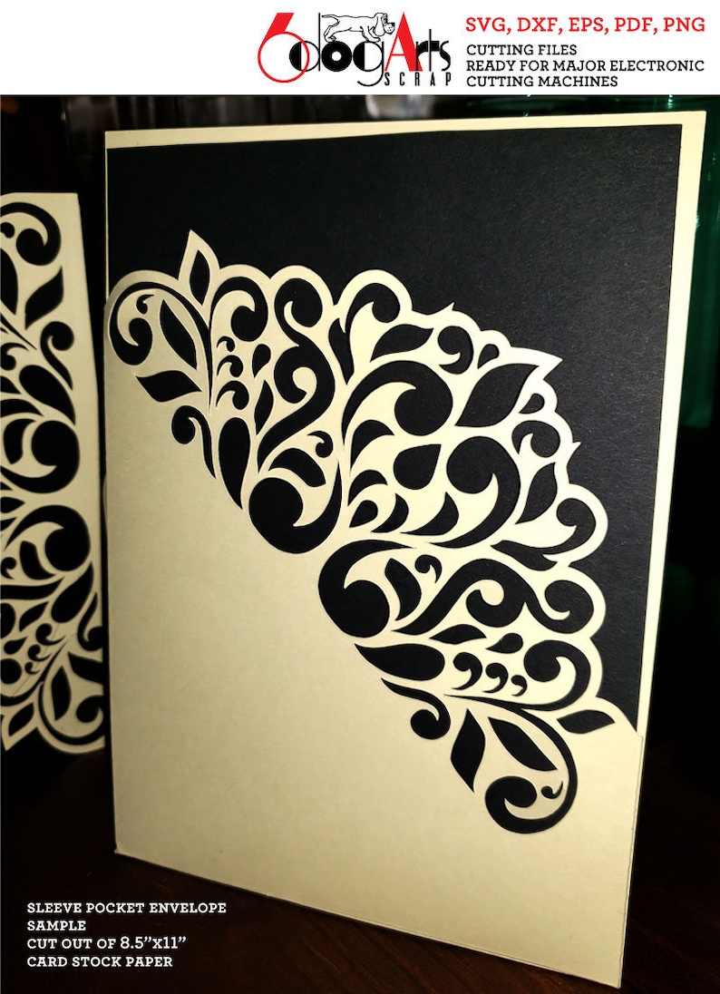 Lace Sleeve Pocket Envelope Templates Digital SVG Dxf Files - Etsy ...