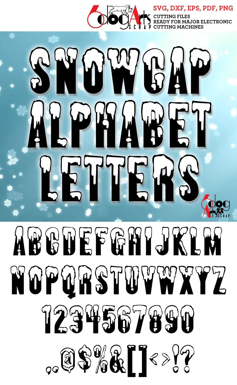 Snowcap Alphabet SVG DXF Vector Cut Files Monogram Cuttable - Etsy ...
