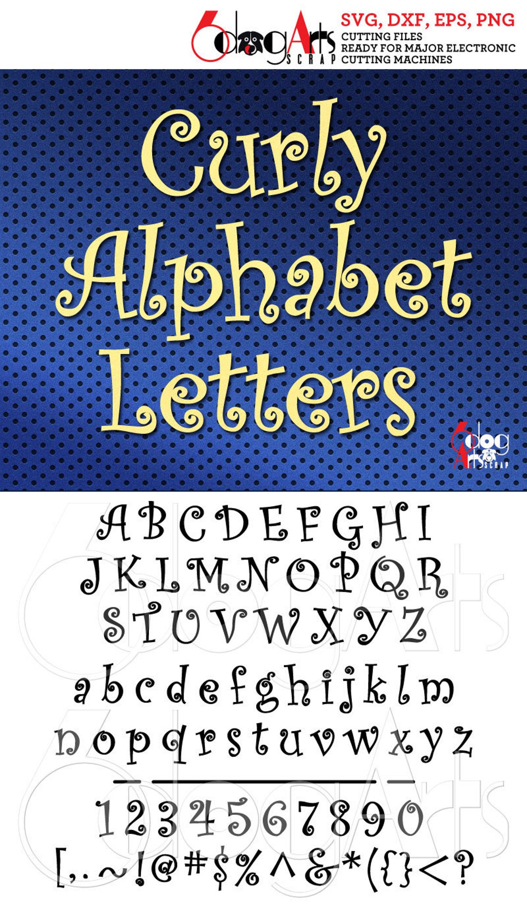 Curly Cartoon Alphabet SVG DXF Vector Images Monogram Cuttable Letters ...