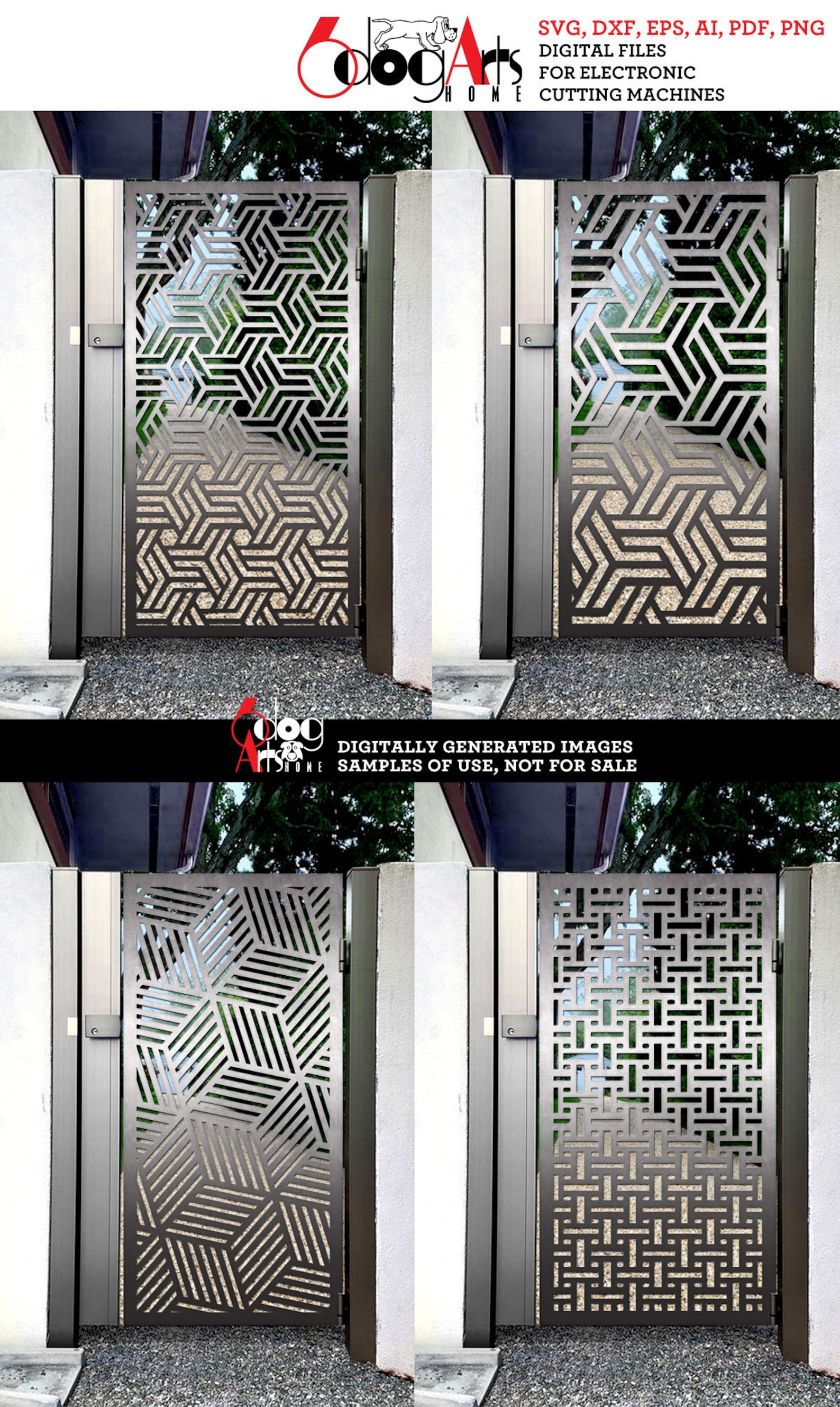 Gate Grill Panel Partition Room Divider Digital Templates set of 19 Svg ...