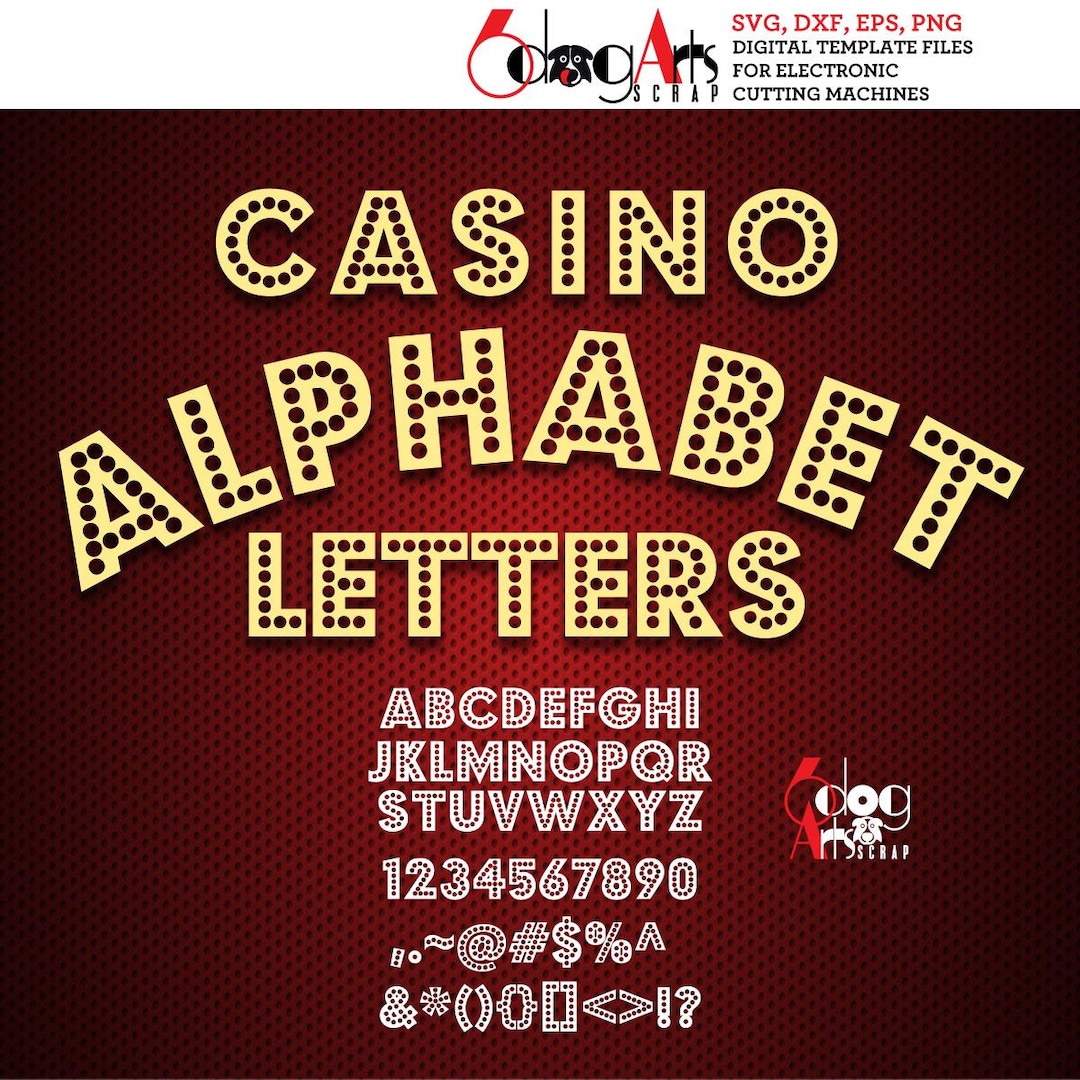 Casino Circus Alphabet SVG DXF Vector Images Monogram Cuttable Letters ...