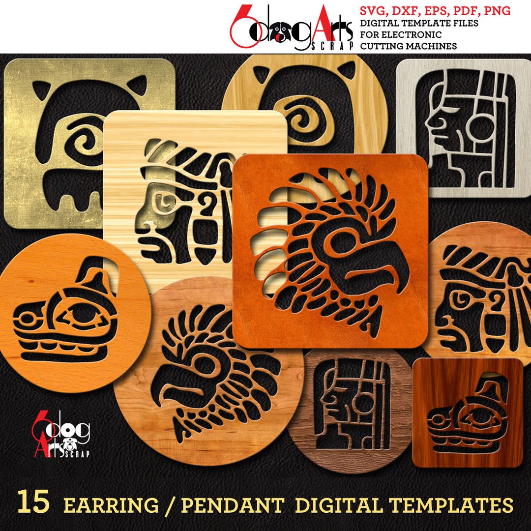 15 Native American Wood / Acrylic Earring Pendant Templates Vector ...