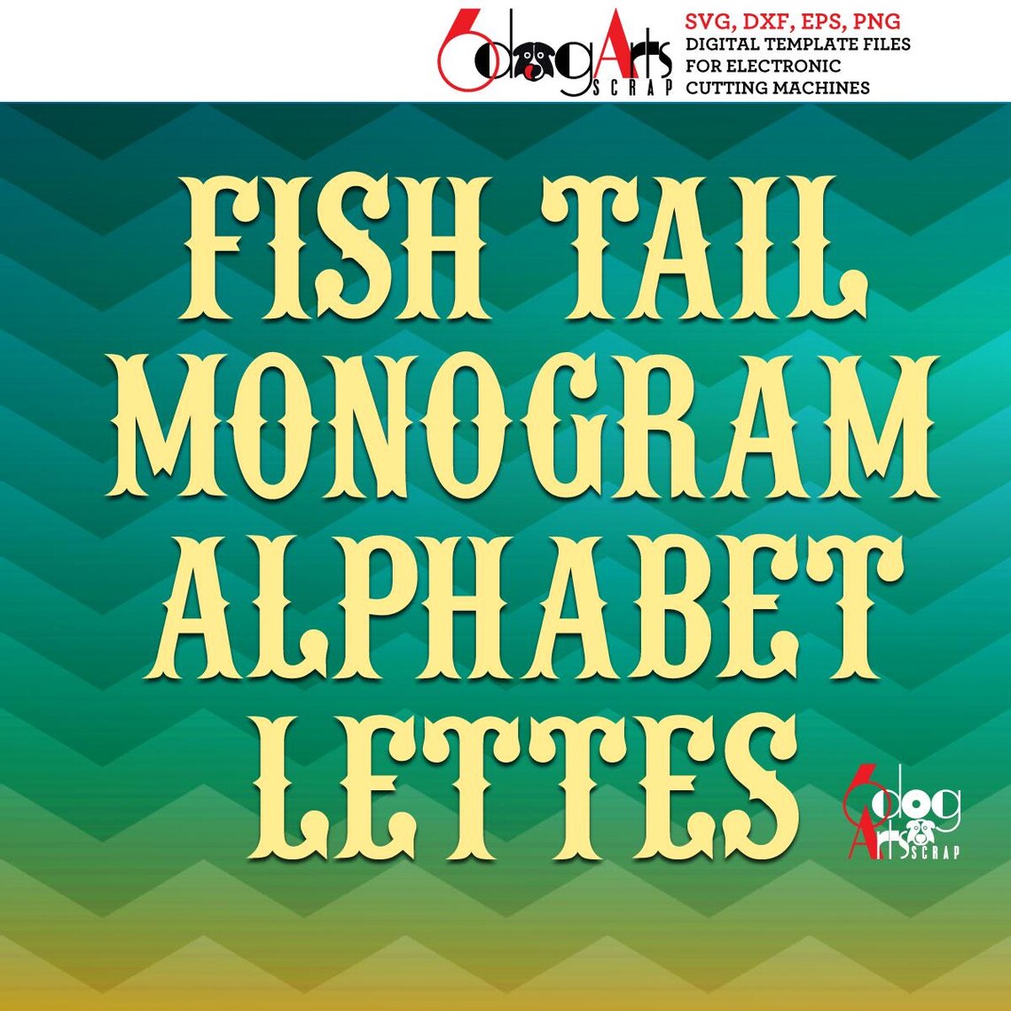 Fish Tail Alphabet Letters SVG DXF Vector Images Monogram Cuttable ...