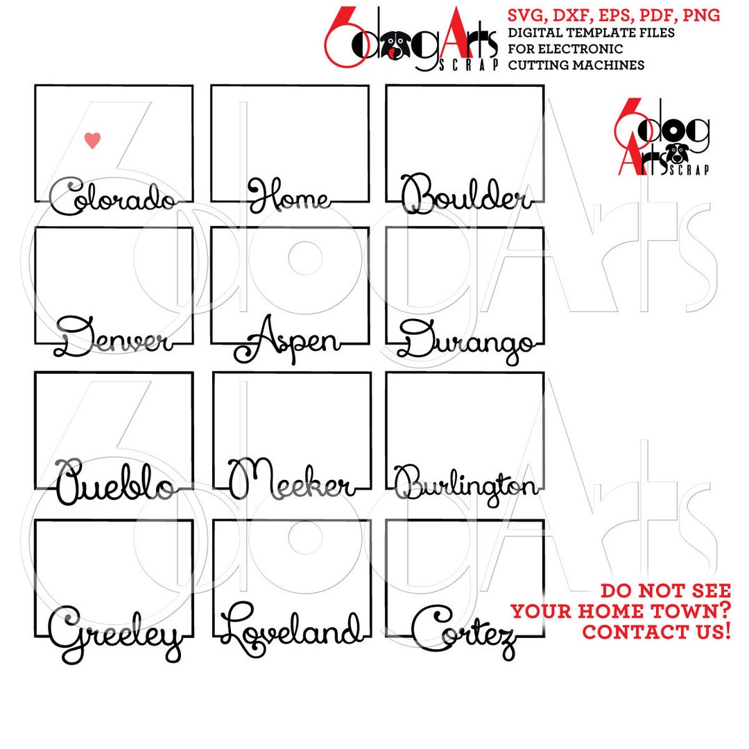 Colorado Outline Typography - SVG DXF Digital Files Glowforge ...