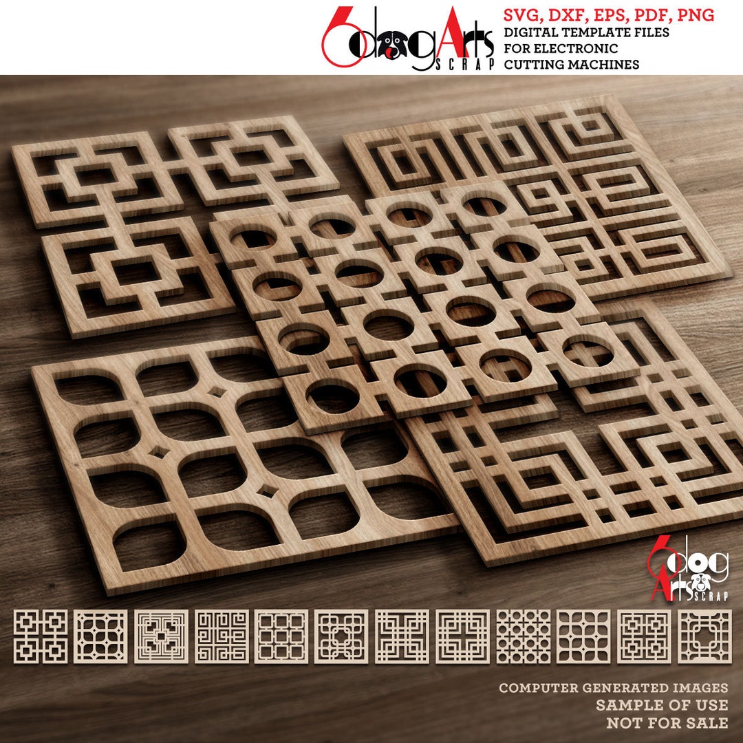 12 Trivet Grill Wall Decor Templates Vector Digital SVG DXF Files ...