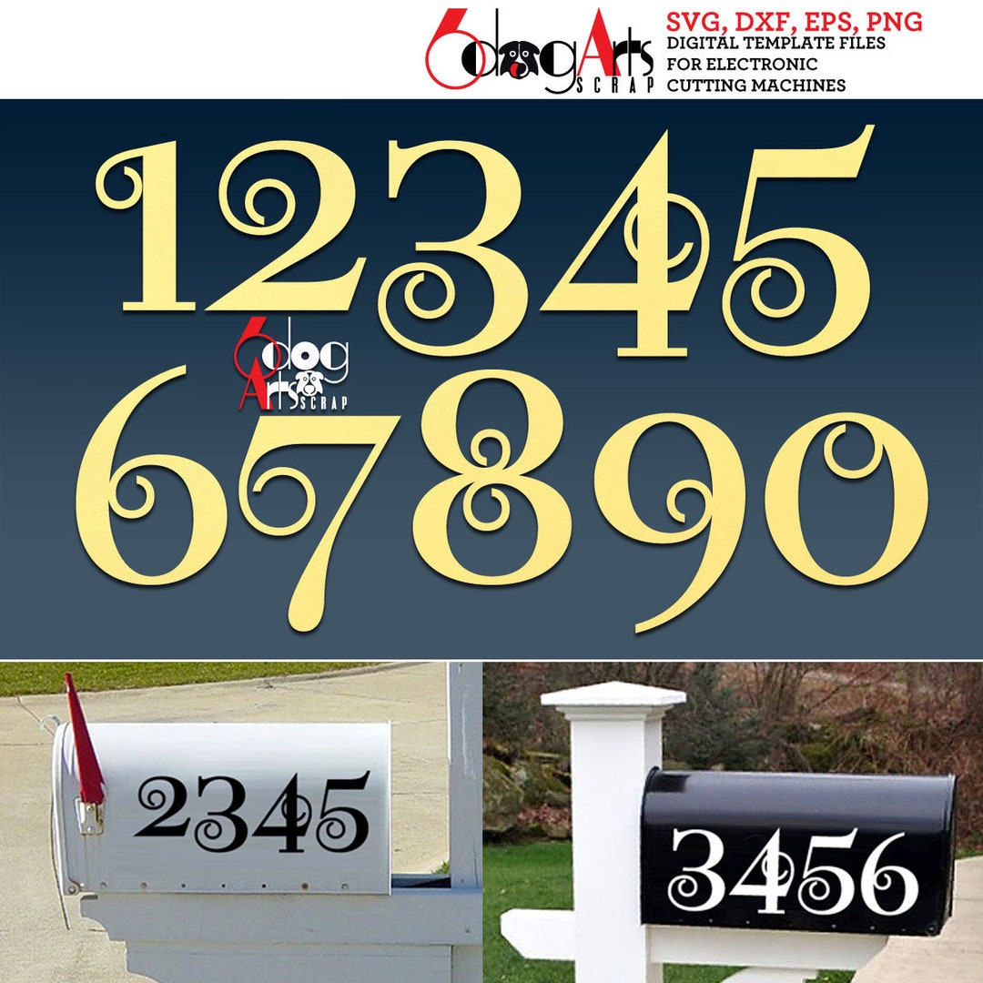 Numbers Digital Images - Svg Dxf Eps Png - Silhouette SCAL Cricut ...