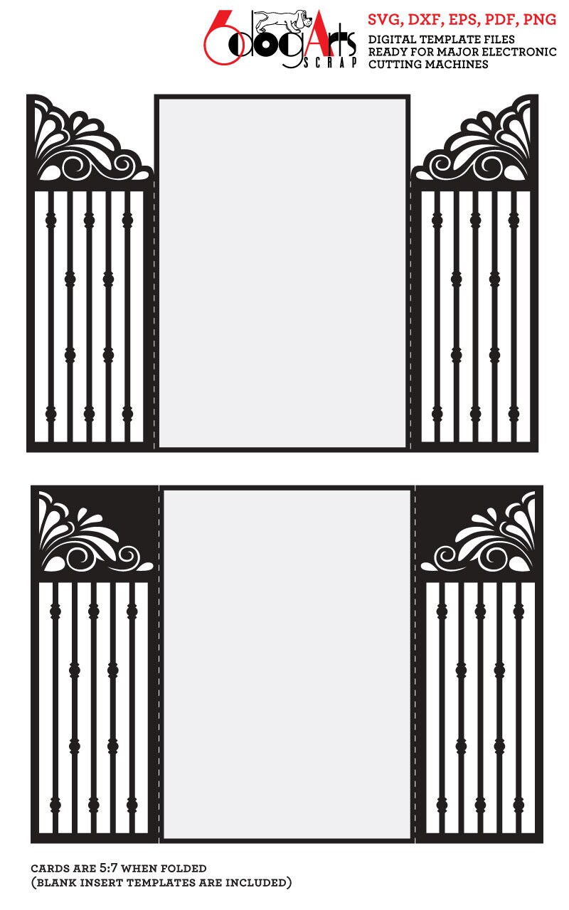 Gate-fold Card Template Digital SVG DXF Files Wedding - Etsy UK