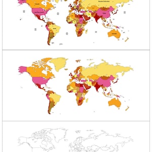 Mapa del mundo Archivos digitales SVG DXF png eps pdf Vector imprimible ...