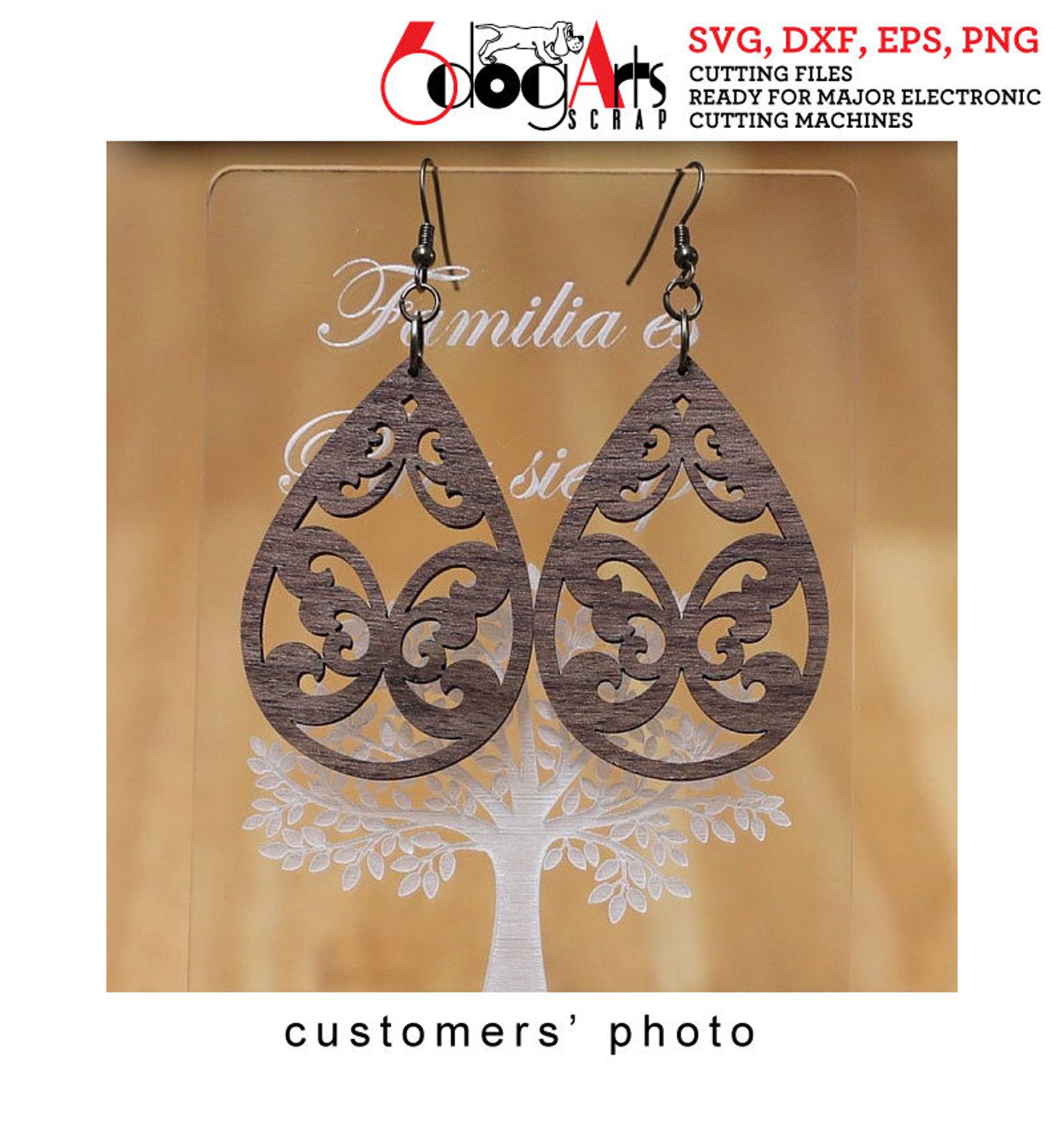 10 Earring SVG DXF Templates Diamond Wood Acrylic Metal | Etsy