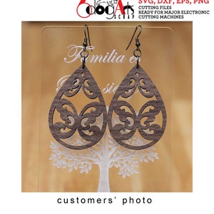 10 Earring SVG DXF Templates Diamond Wood Acrylic Metal Leather Jewelry ...