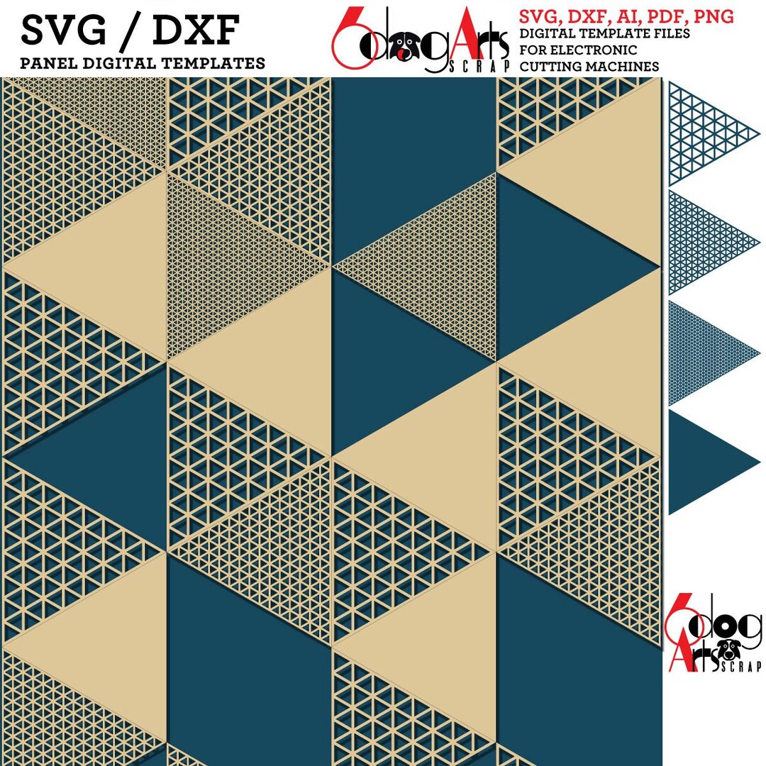 Geometric Grid Panels SVG DXF Digital Templates for Laser Cnc Plasma ...