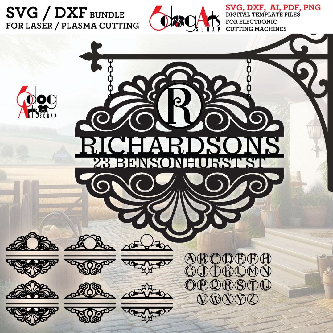Address Door Sign / Plaque SVG / DXF Bundle: Digital Templates for ...