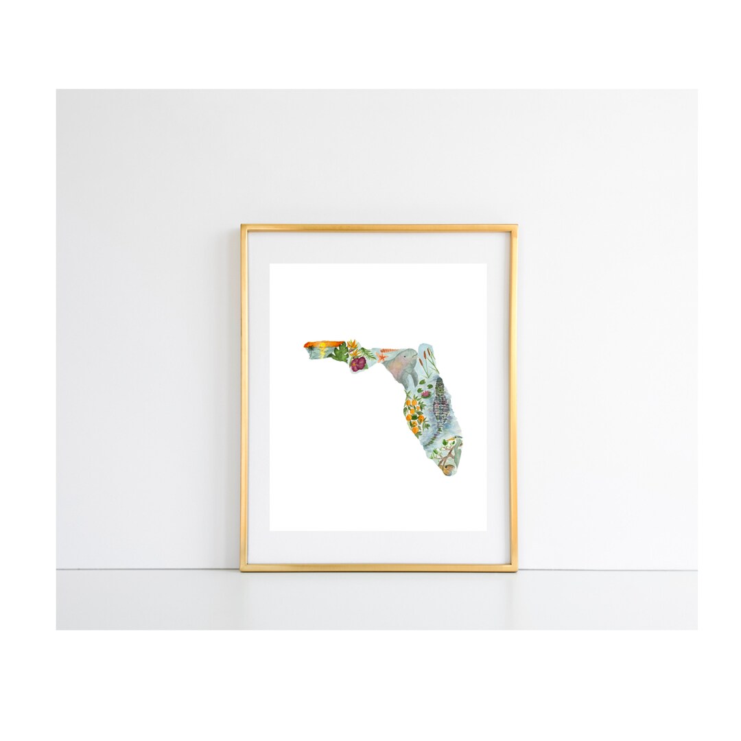 Florida Watercolor Art Print - Etsy