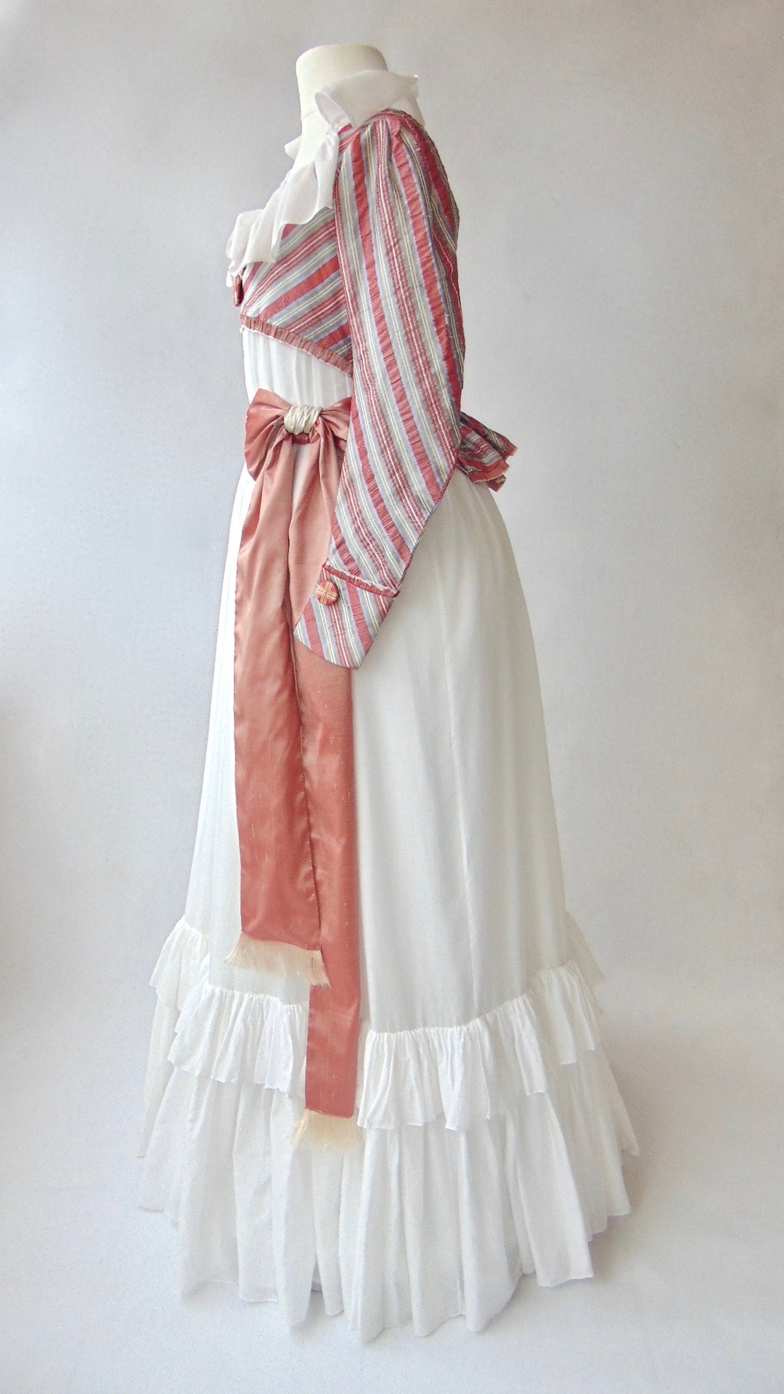 18th Century 1700s Silk Pierrot Gown, Authentic Reenactment Costume ...