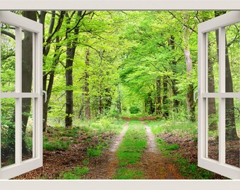 Path to the Forest Wall Decal Forest Wall Sticker 3d Window | Etsy