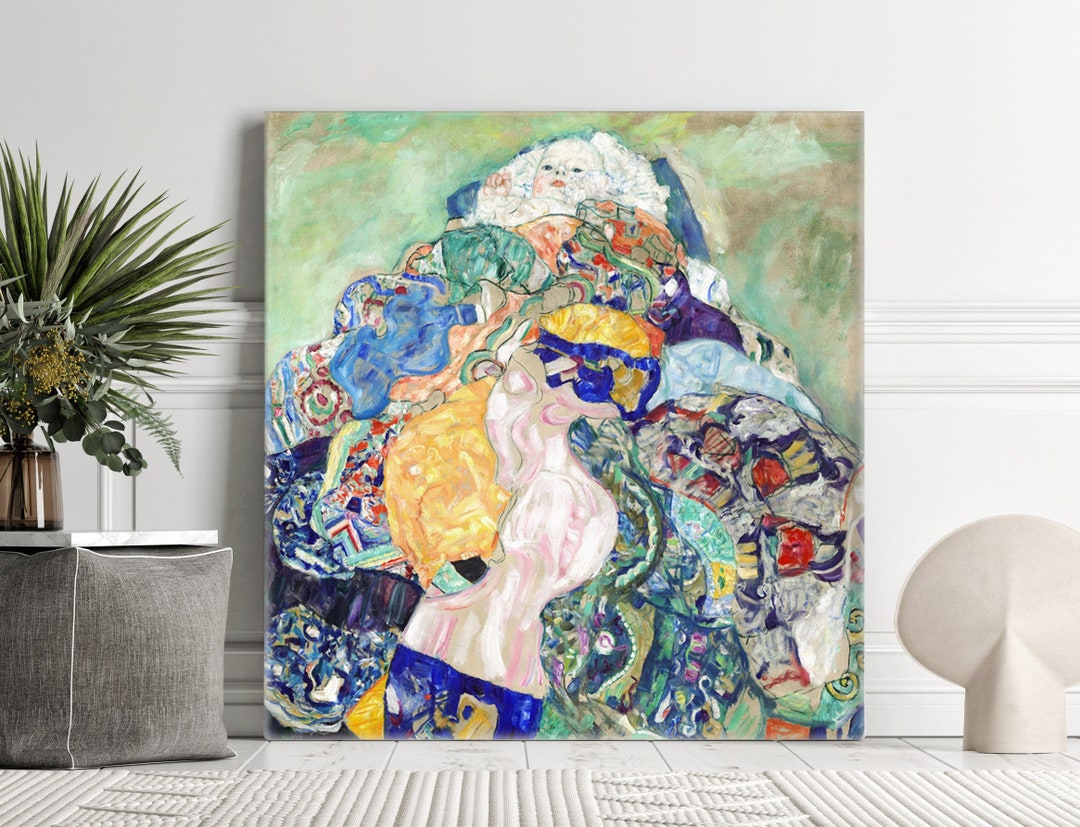Gustav Klimt Baby Cradle Stretched Canvas Wall Art, Gustav Klimt ...