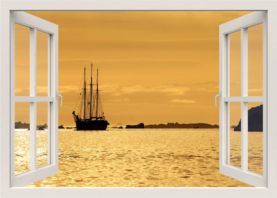 Ship Wall Decal Sea Shore Wall Decal Sea View Decal 3d | Etsy