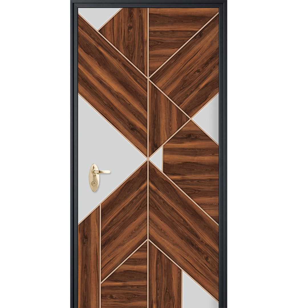 Wood and White Door Mural, Door Sticker, Wooden Door Decal, Entrance ...