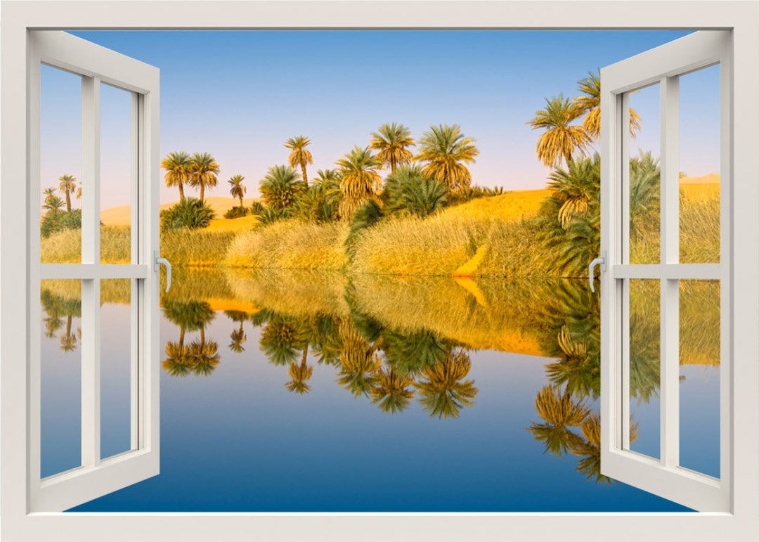 Oasis Wall Decal, Desert Wall Decal, Nature Wall Decal, Desert Mural ...