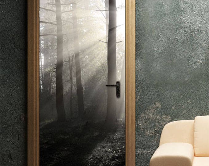 Forest Door Wallpaper, Door Sticker, Door Mural, Forest Wall Sticker ...