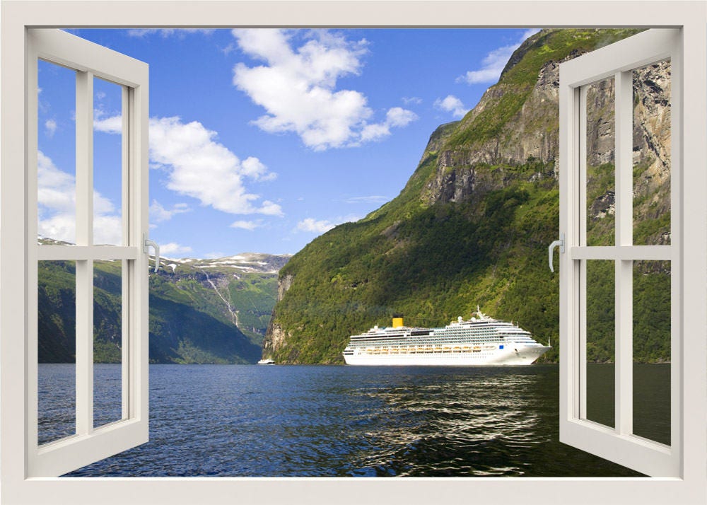 Cruise Wall Decal Ship Traveling Wall Sticker 3d Window View - Etsy