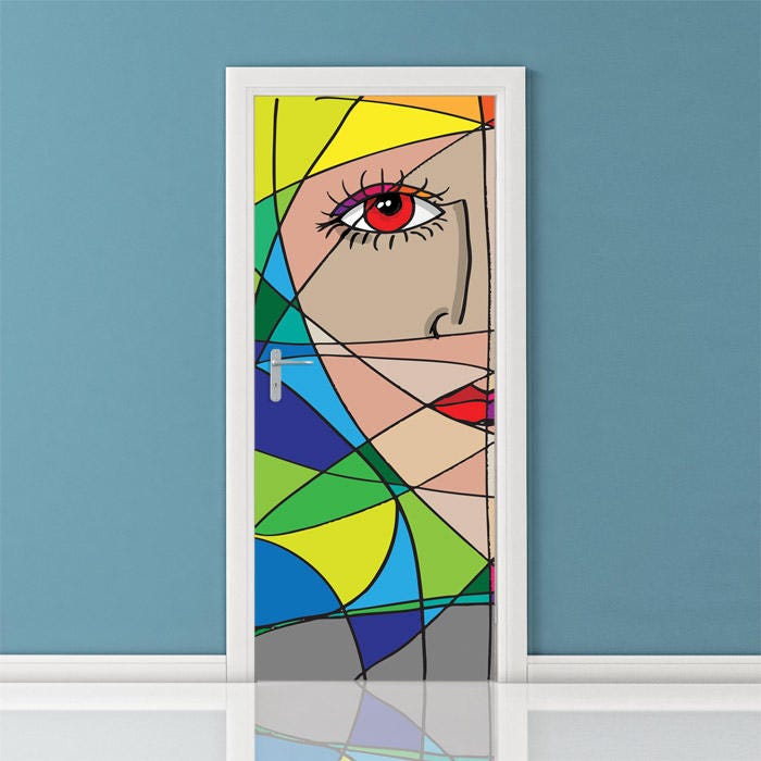 Abstract Woman Face Wall Decal Abstract Wall Sticker - Etsy