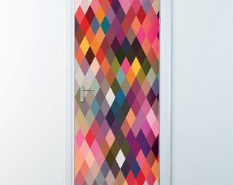 Abstract Shapes Wall Decal Modern Shapes Door Sticker | Etsy