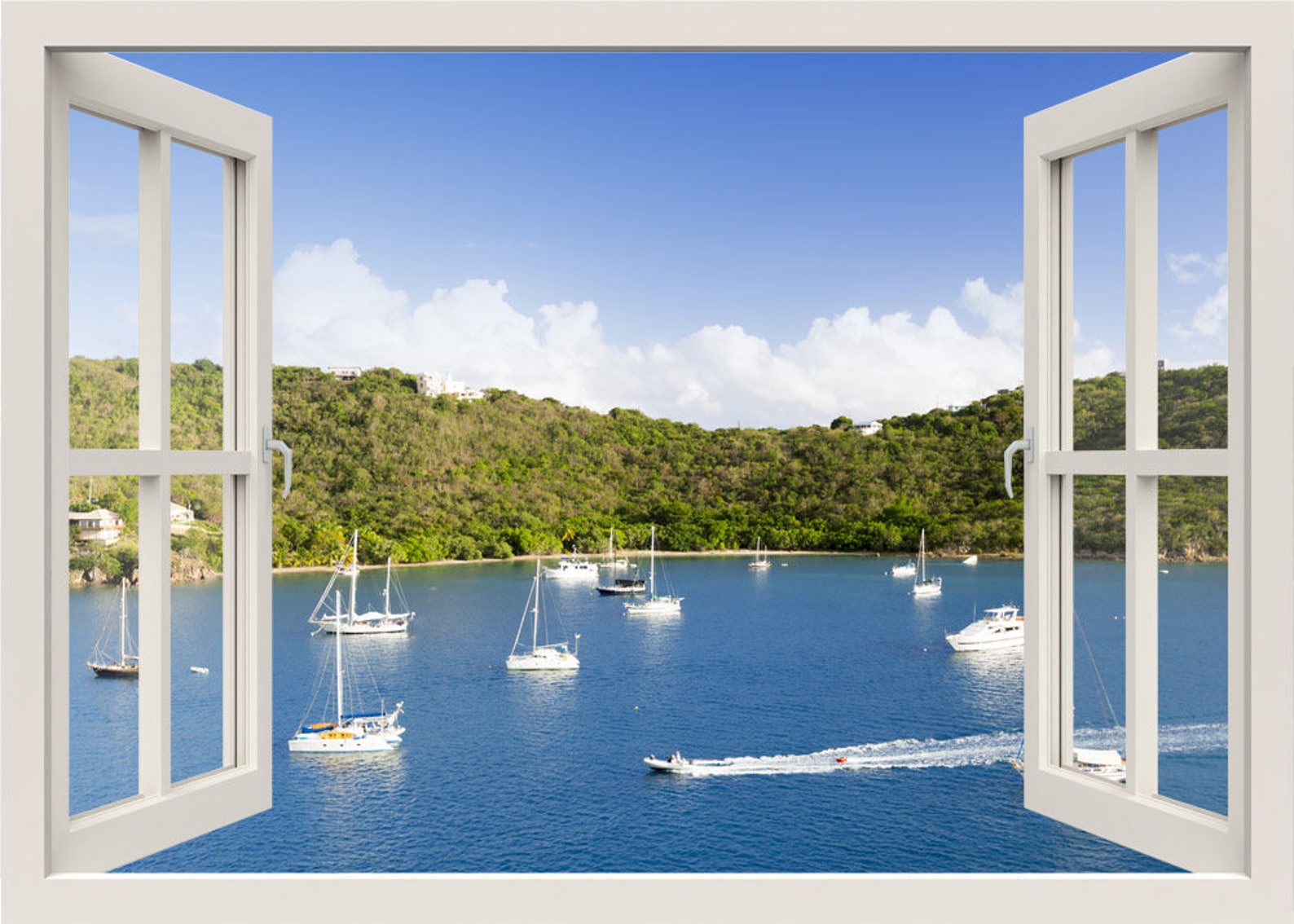 3d Window View Wall Decal Sea View Wall Decal Mural Sea Wall - Etsy