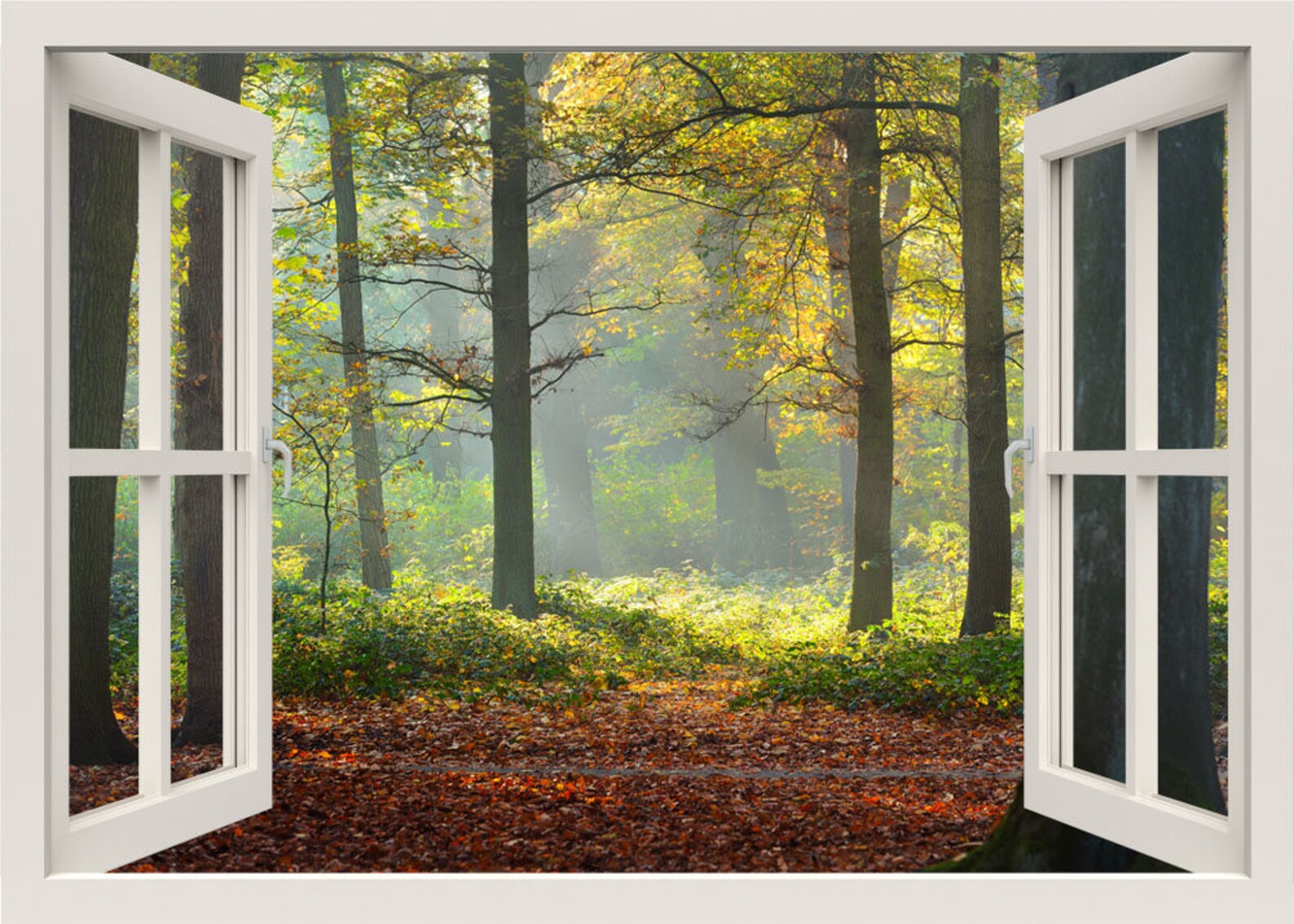Forest Wall Decal Autumn Wall Decal 3d Window Wall Decal - Etsy