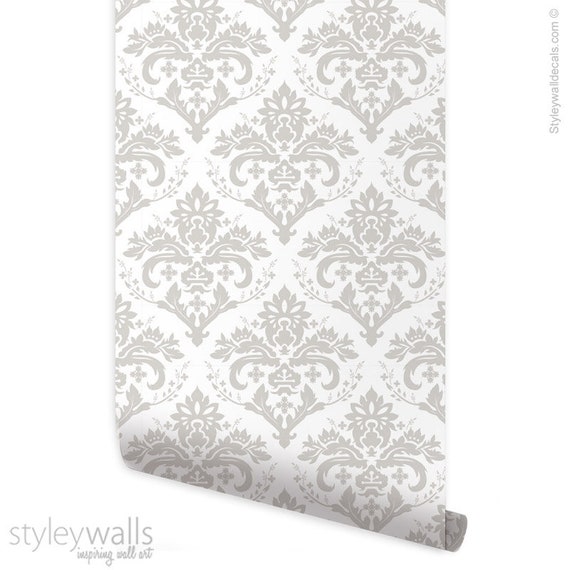Grey Damask Background Pattern