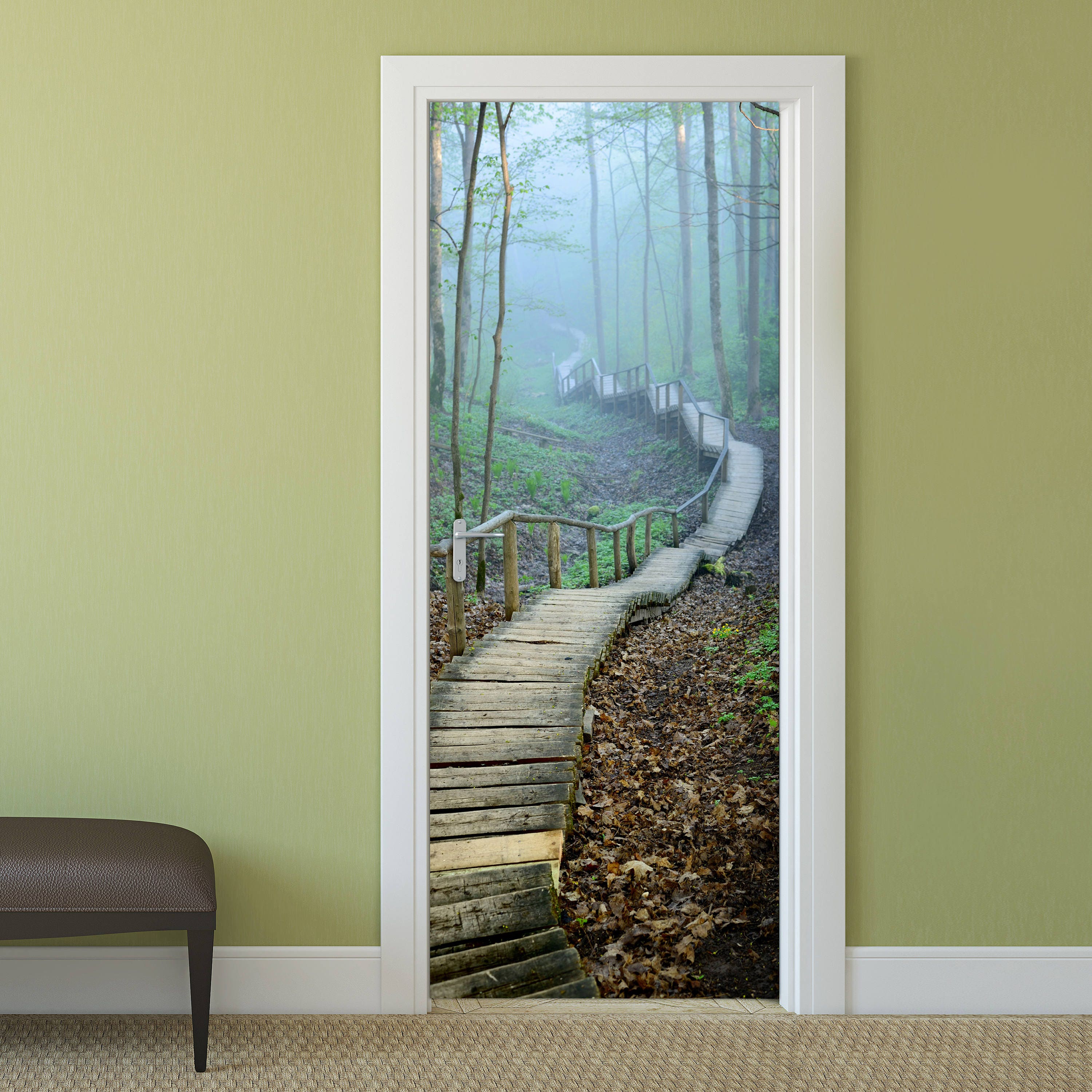 Bridge Wall Paper, Door Sticker, Door Wallpaper, Door Mural, Nature ...