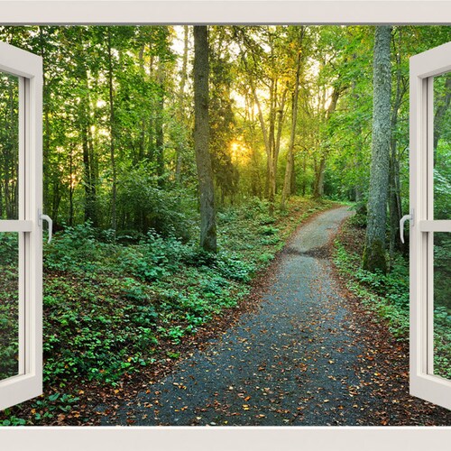 Forest View Wall Decal Walkway Path Forest Wall Sticker 3d | Etsy