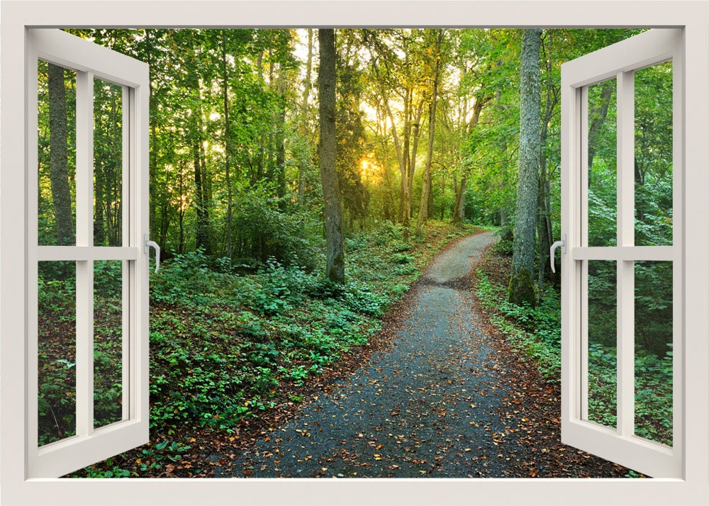 Forest View Wall Decal Walkway Path Forest Wall Sticker 3d | Etsy