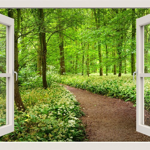 Forest View Wall Decal Walkway Path Forest Wall Sticker 3d - Etsy