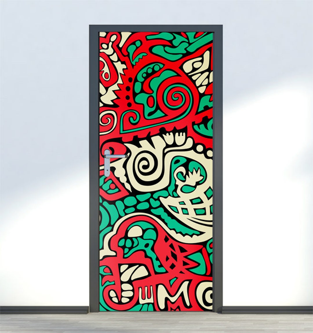 Graffiti Wall Decal, Graffiti Door Sticker, Abstract Pattern Graffiti ...