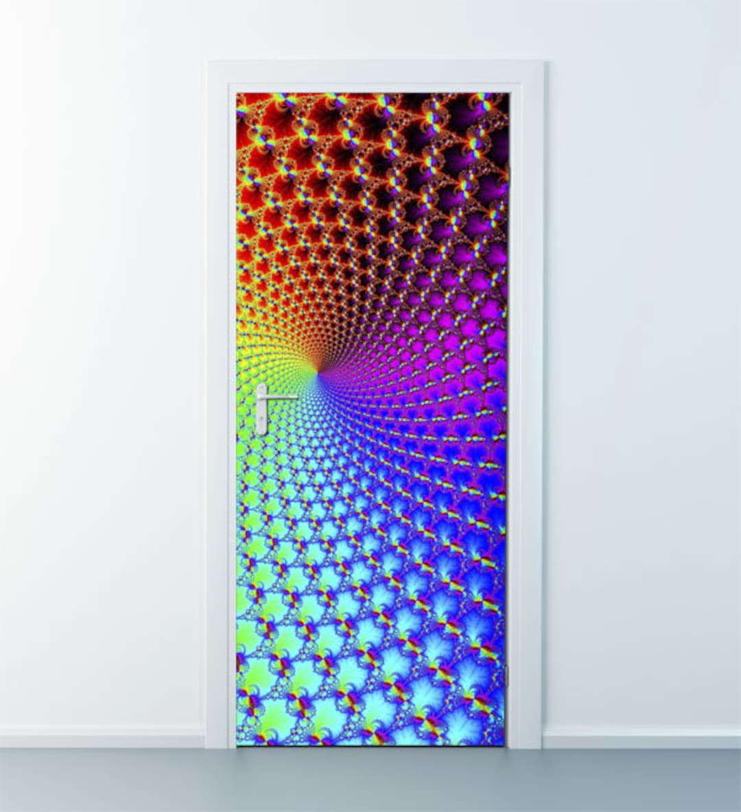 Abstract Door Sticker, Door Wallpaper, Fractal Art Door Wall Art, Wall ...