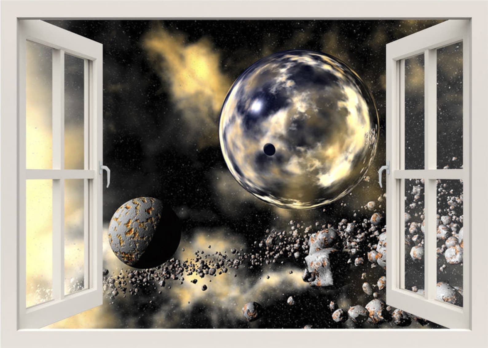 Space Wall Decal Space Wall Sticker Planets Wall Decal 3d - Etsy