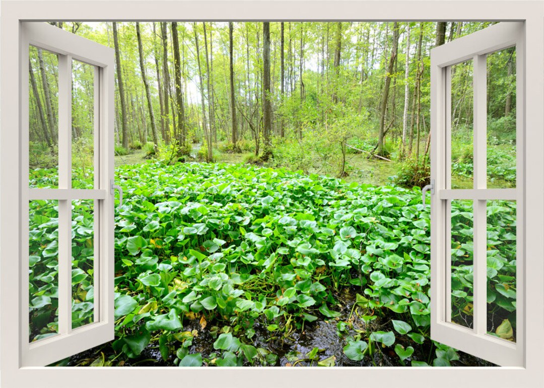 Jungle Wall Decal, Forest Wall Sticker, Forest Leaves 3d Window Wall ...