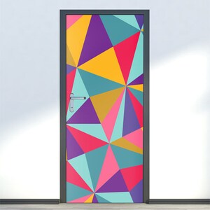 Abstract Shapes Wall Decal, Modern Shapes Door Sticker, Geometric ...