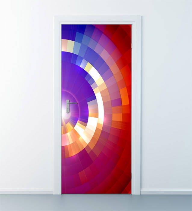 Shapes Wall Decal, Abstract Shapes Sticker, Mosaic Door Decor, Modern ...