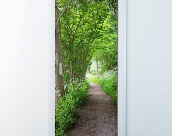 Forest Door Sticker, Forest Door Wallpaper, Forest Nature Door Wall ...