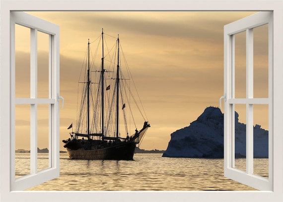 Ship Wall Decal Sea View Decal Sea Shore Wall Sticker 3d | Etsy