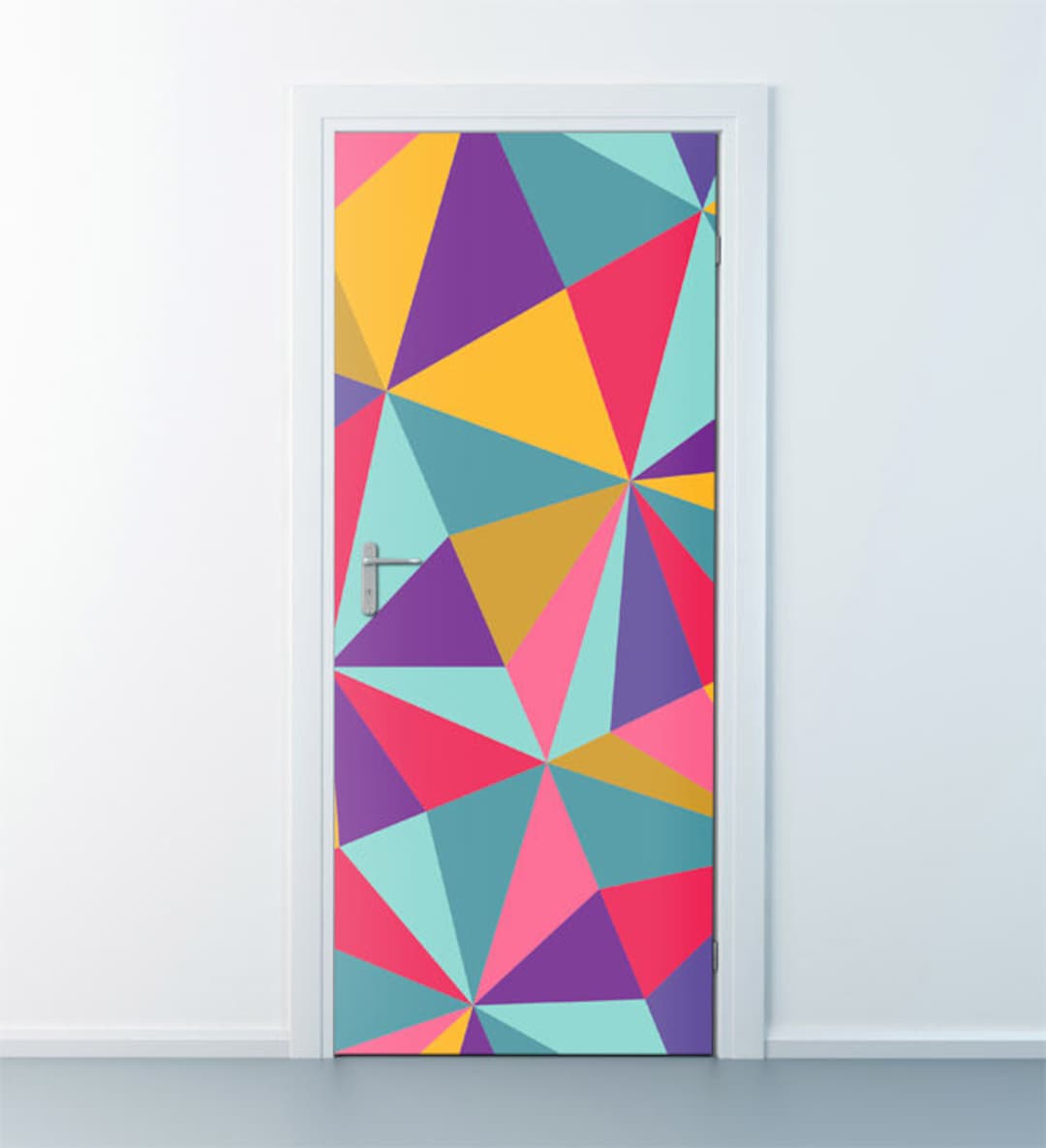 Abstract Shapes Wall Decal, Modern Shapes Door Sticker, Geometric ...