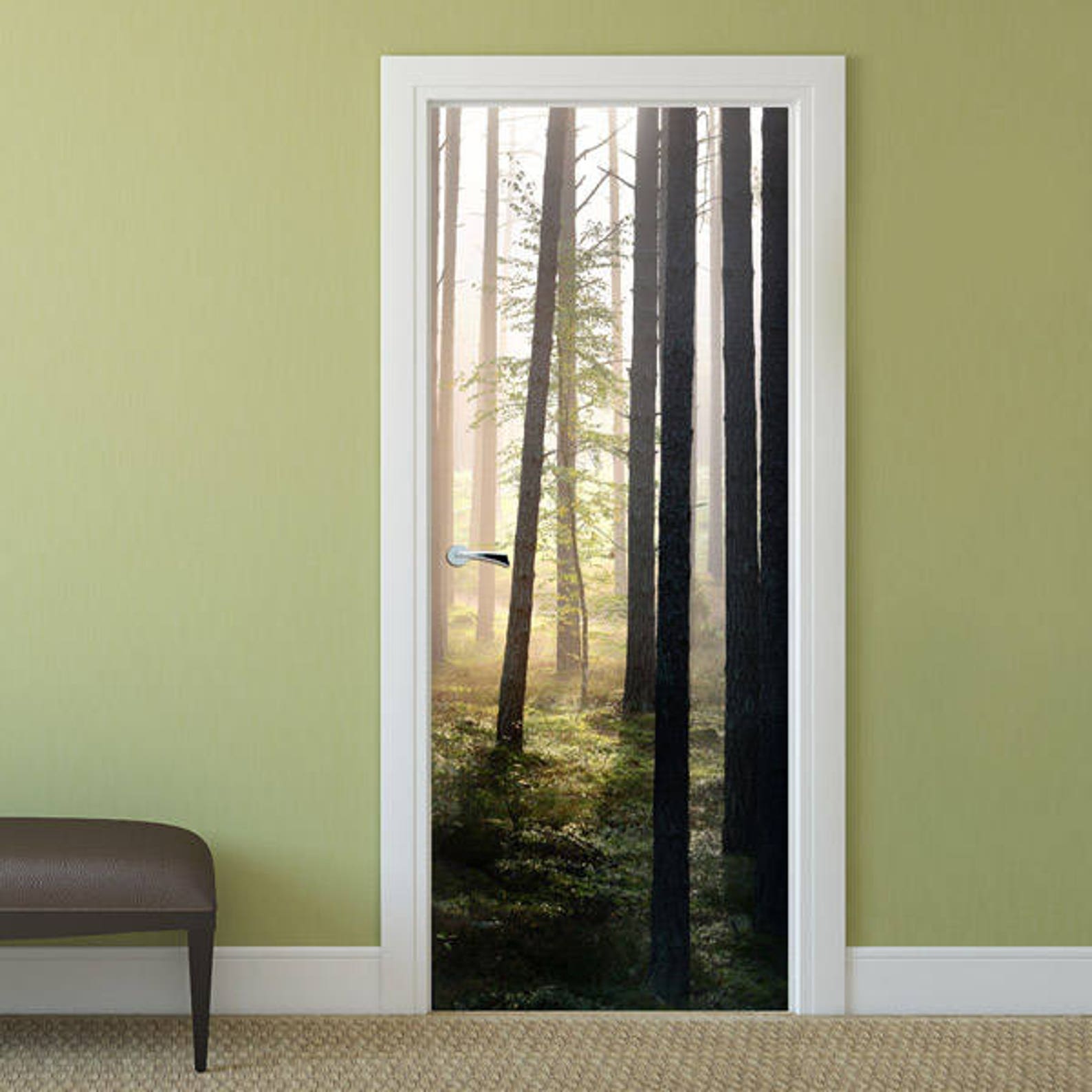 Forest Wall Decal Forest Door Sticker Door Mural Door - Etsy