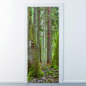 Forest Wall Door Decal, Door Sticker, Door Mural, Forest Trees Door ...