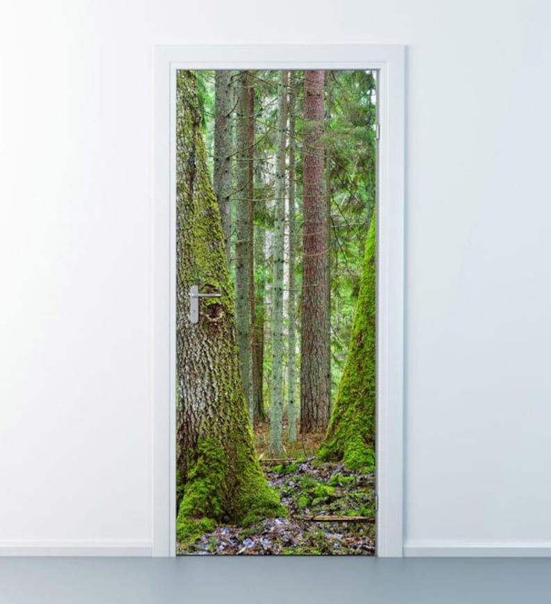 Forest Wall Door Decal, Door Sticker, Door Mural, Forest Trees Door ...