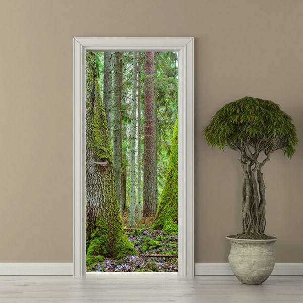 Forest Wall Door Decal, Door Sticker, Door Mural, Forest Trees Door ...